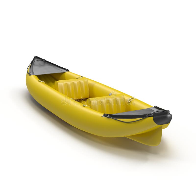 Kayak Jaune Gonflable D'isolement Sur L'illustration 3D Blanche ...