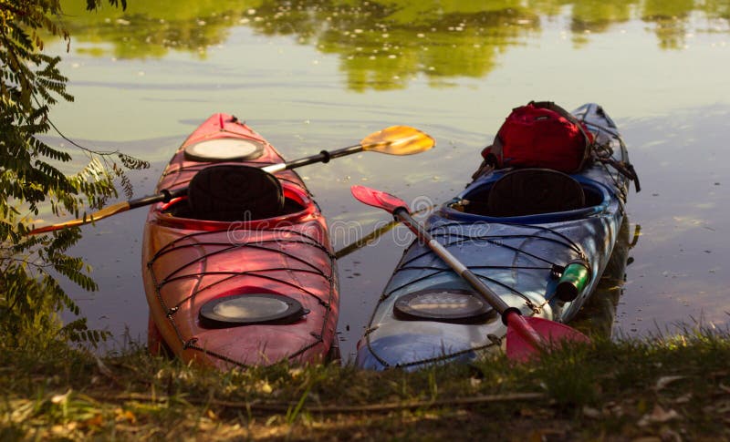 Kayak in open water. stock photo. Image of anticipation - 61062082