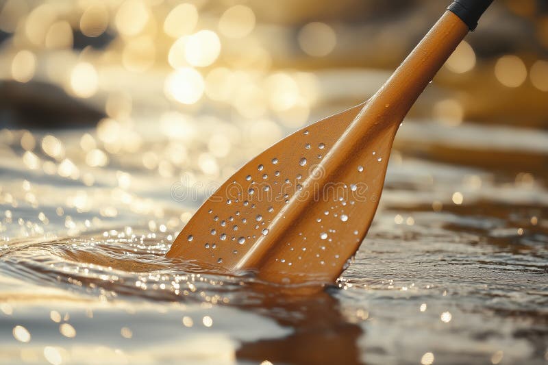 Kayak Paddle Creates Splash Showing Dynamic Motion Stock Photo - Image ...