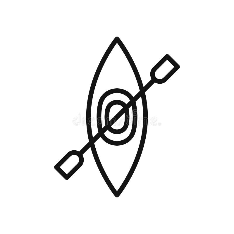 Kayak with Paddle Icon Symbol on White Background Stock Vector ...