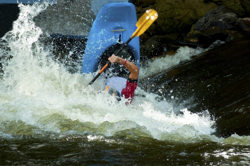 Kayak in Paddling Competition. Stock Image - Image of competition ...