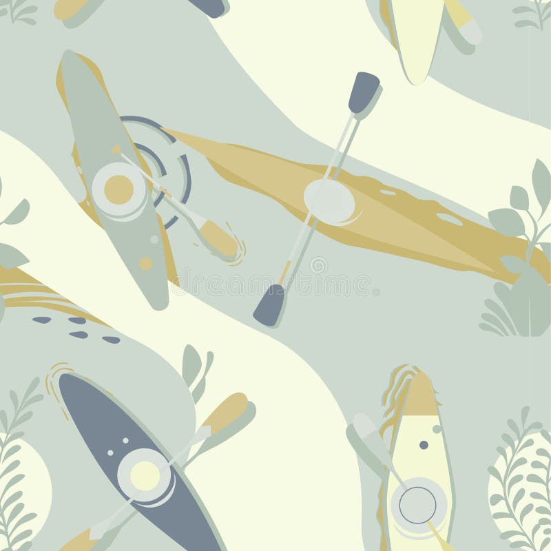 Kayak Pattern Seamless Design Graphic Stock Vector - Illustration of ...