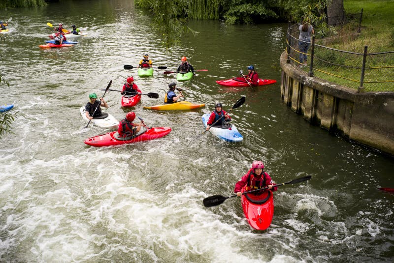 Kayak Practice in River Cam Editorial Photo - Image of rest, exciting ...
