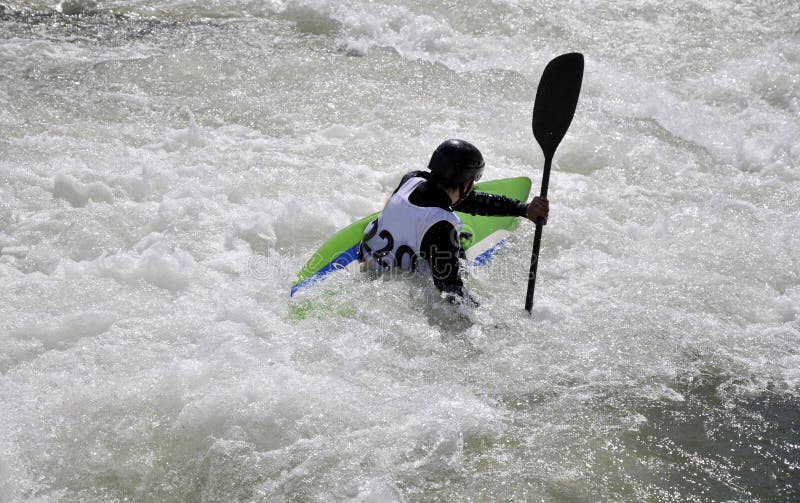 Kayak on the rapids stock photo. Image of currents, helmet - 5015590