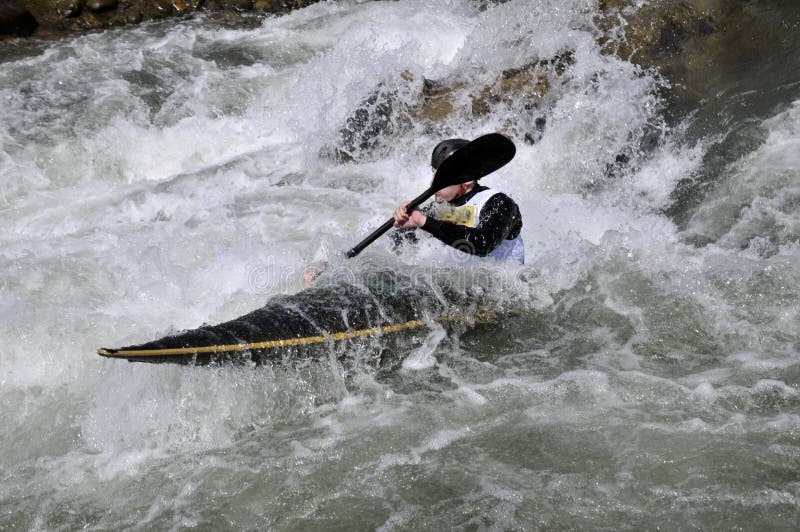 Kayak on the rapids stock image. Image of excitement, oars - 5015847