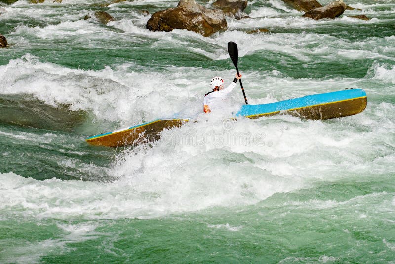 Kayak in the rapids stock image. Image of outdoor, boat - 165367215