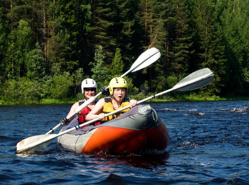 Kayak on river stock image. Image of jacket, outdoors - 11110555