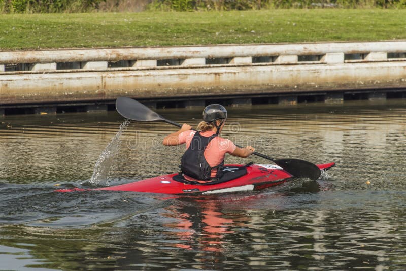 Kayak on River Labe in Roudnice Town Editorial Stock Image - Image of ...