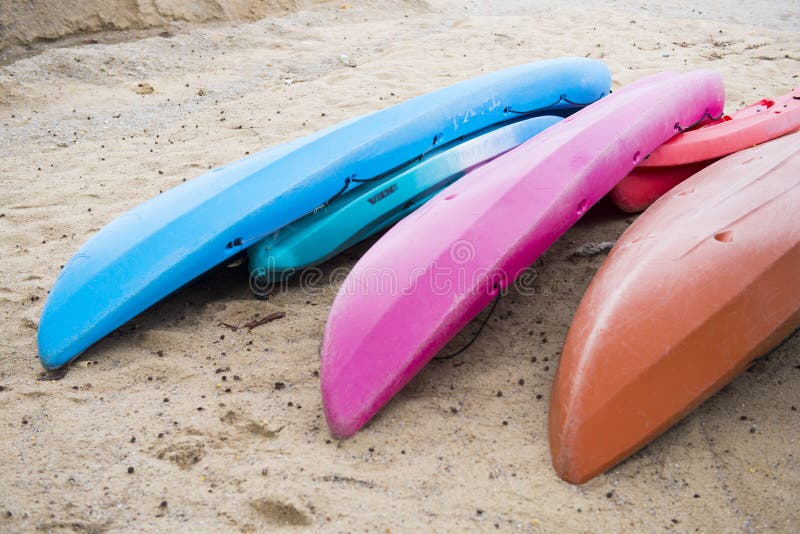 Kayak on the Sand for Paddle Stock Photo - Image of color, sand: 61410624