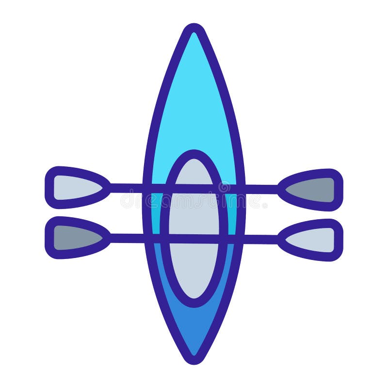 Kayak Single Vector Icon. Isolated Contour Symbol Illustration Stock ...