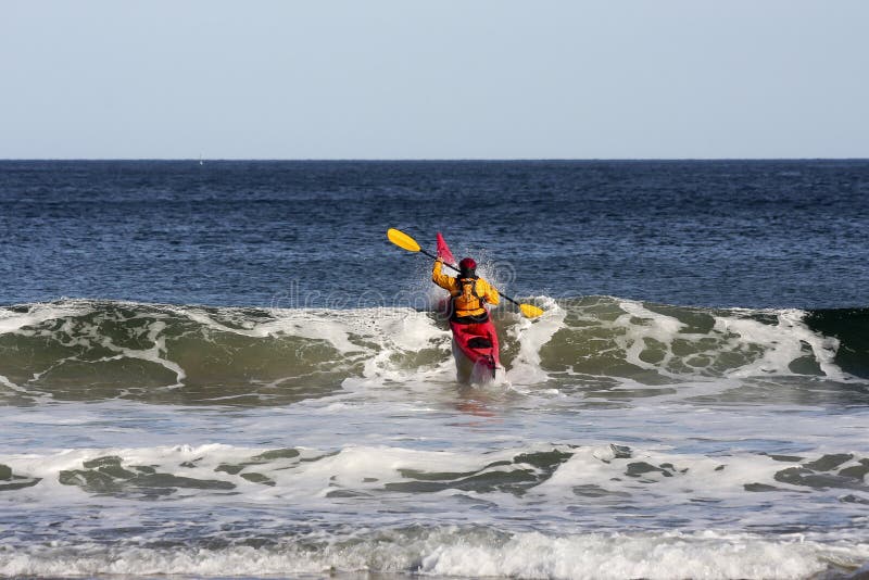 Kayak surfing on sea stock photo. Image of recreation - 29527914