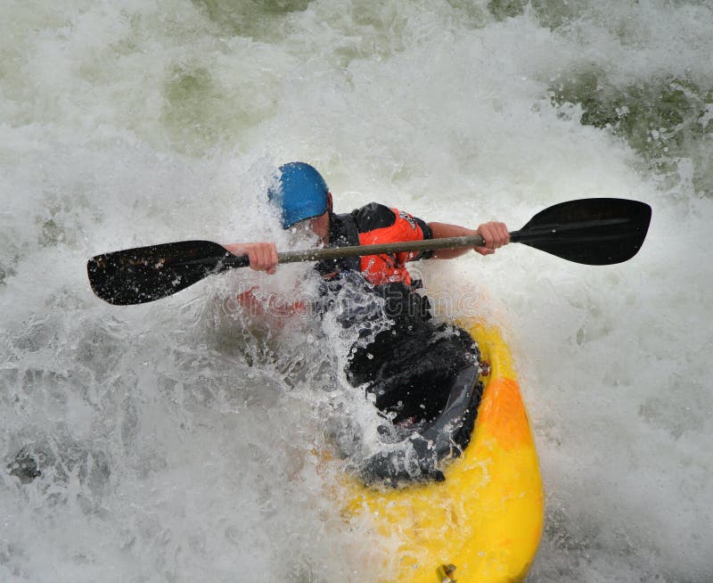 Kayak on White Water stock photo. Image of canoe, buoyant - 3077596