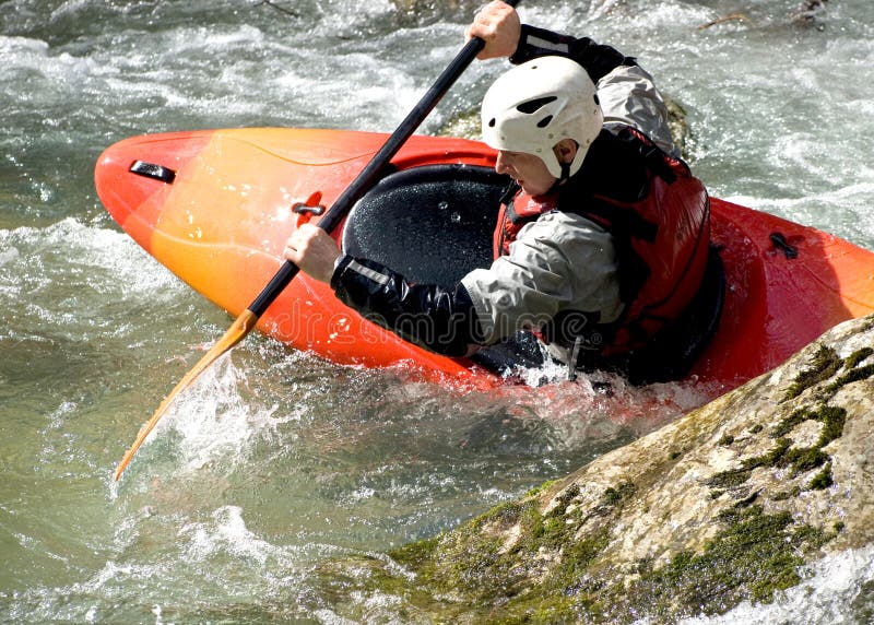 Whitewater Kayaker stock image. Image of competitor, sports - 61419