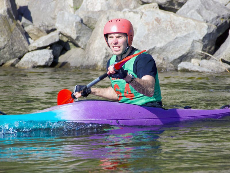 Kayaker stock photo. Image of rafting, excitement, splash - 4988574