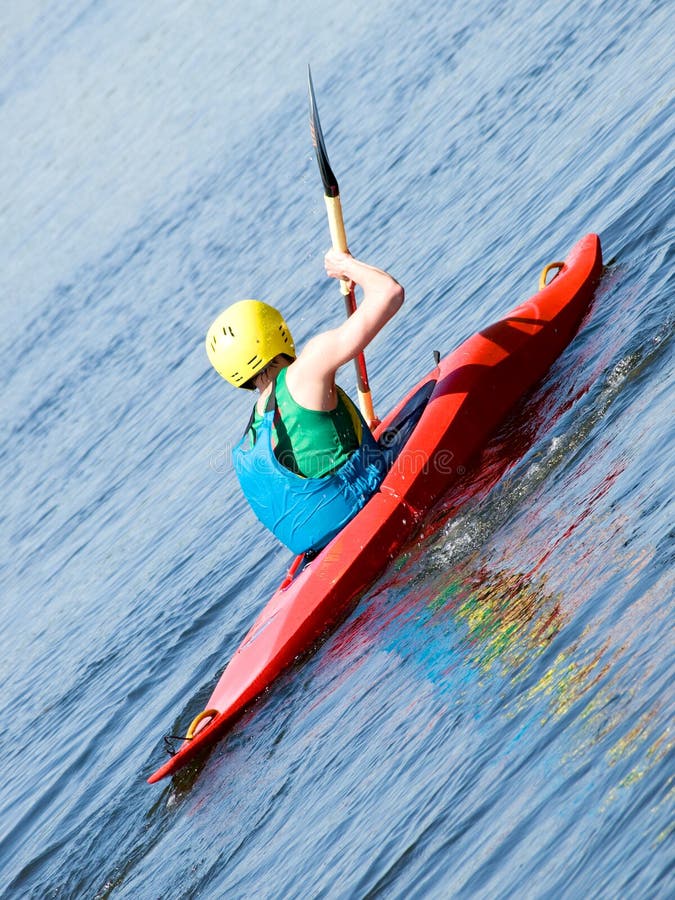 Attractive Young Lady Kayaking Stock Image - Image of outdoors ...