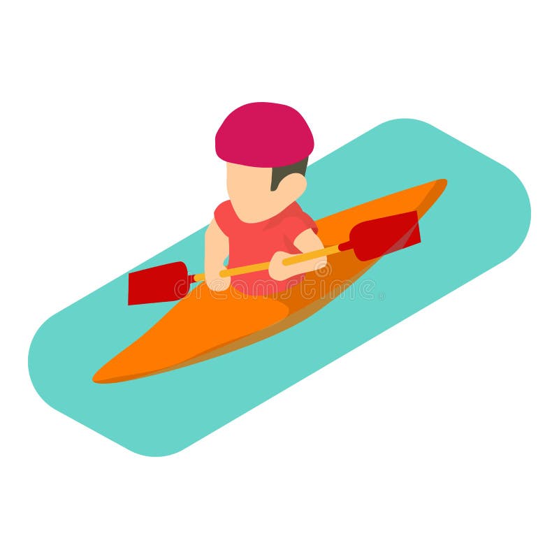 Kayaker Man Icon, Isometric Style Stock Vector - Illustration of person ...