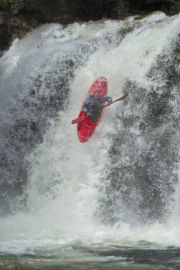 Kayaker in the waterfall stock image. Image of black - 23832013