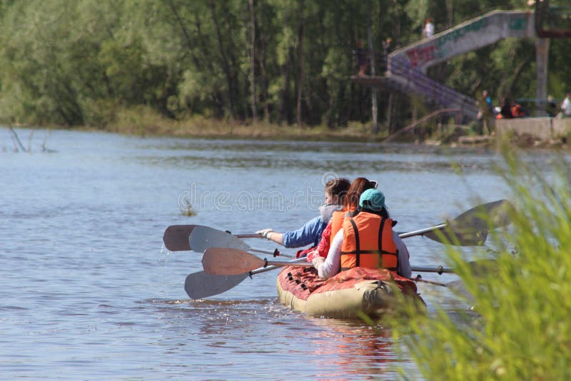 Kayakers on the river editorial stock photo. Image of training - 72175578