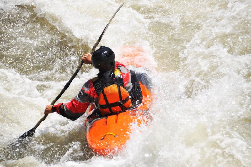Kayaking As Extreme and Fun Sport Stock Photo - Image of single, kayak ...
