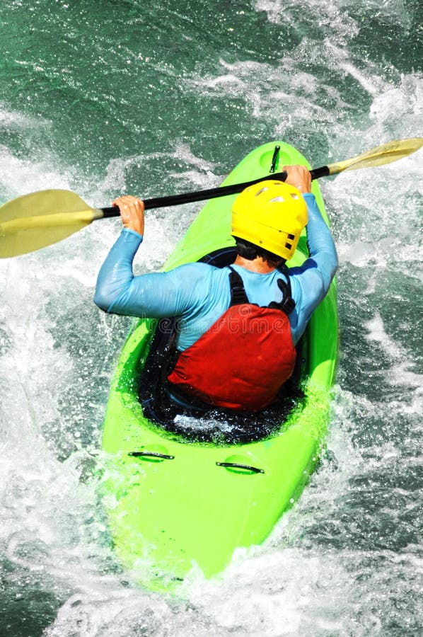 Kayaking As Extreme and Fun Sport Stock Image - Image of boat, power ...