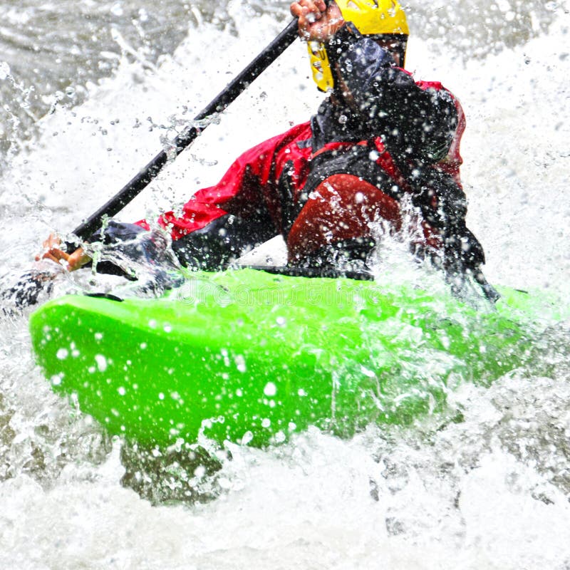 Kayaking As Extreme and Fun Sport Stock Image - Image of boat, power ...