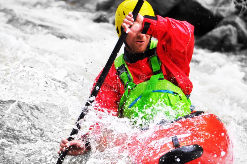 Kayaking As Extreme and Fun Sport Stock Photo - Image of positive ...