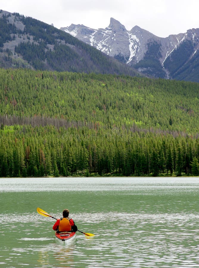 Kayaking in Banff stock photo. Image of cold, canadian - 2616354