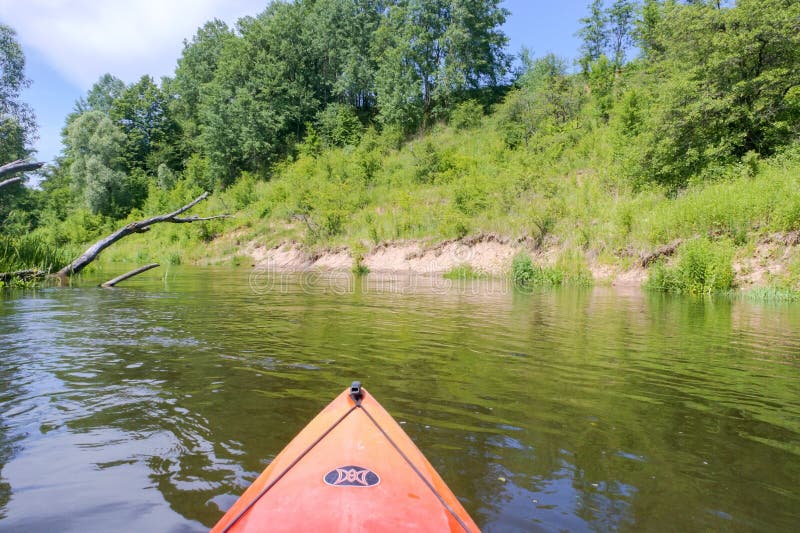 Kayaking on a Calm River, Rafting on the River Stock Photo - Image of ...