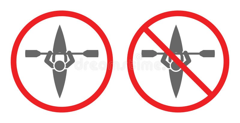 Kayaking forbidden sign stock vector. Illustration of prohibited ...