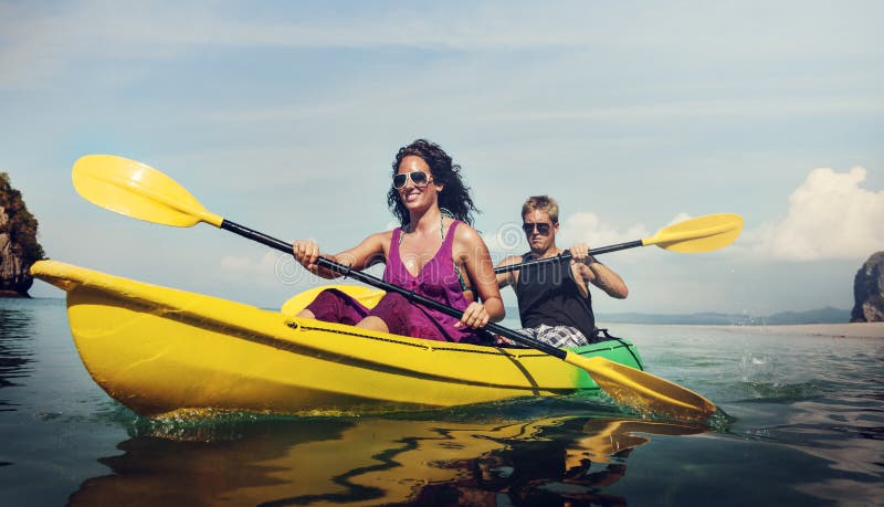 Kayaking Fun Activity Holiday Recreation Concept Stock Image - Image of ...