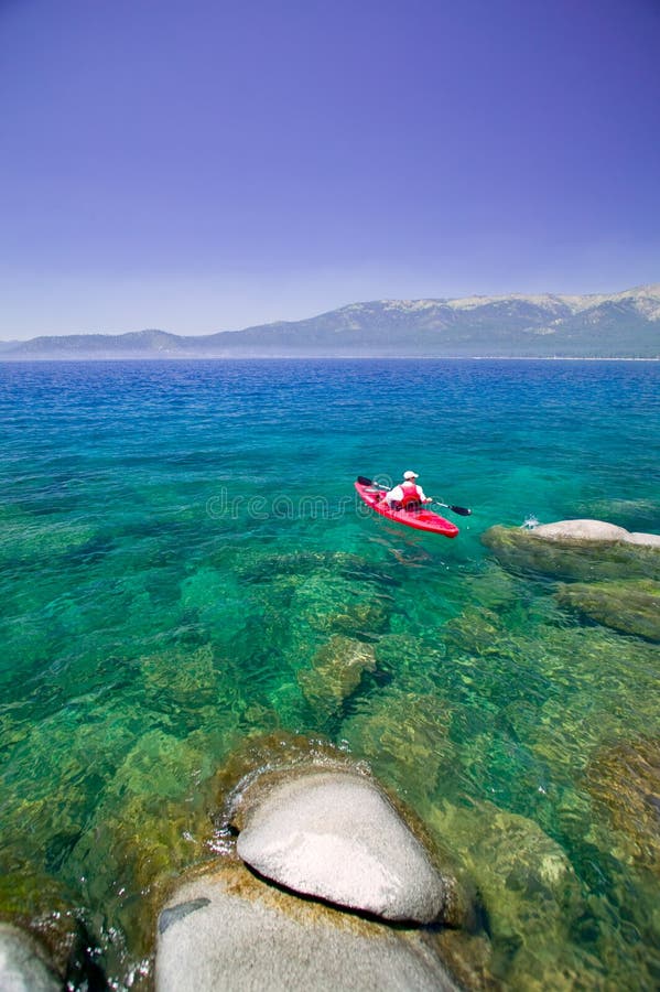 Kayaking on Lake Tahoe stock image. Image of area, kayaking - 6510757