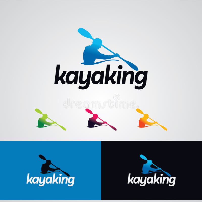 Kayaking Logo Illustration Design Vector Stock Vector - Illustration of ...