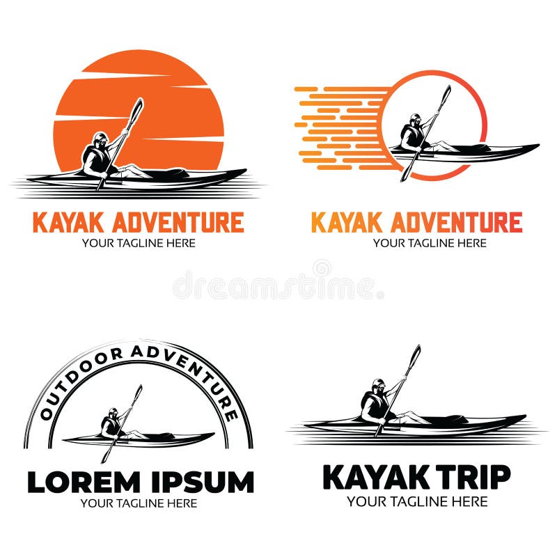 Kayaking Logo Illustration Design Vector Stock Vector - Illustration of ...