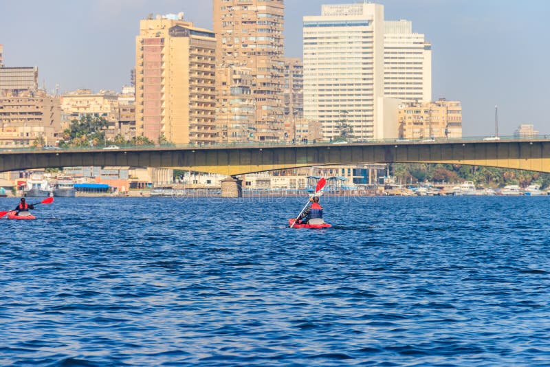 Kayaking On The Nile River In Cairo Egypt Editorial Stock Image