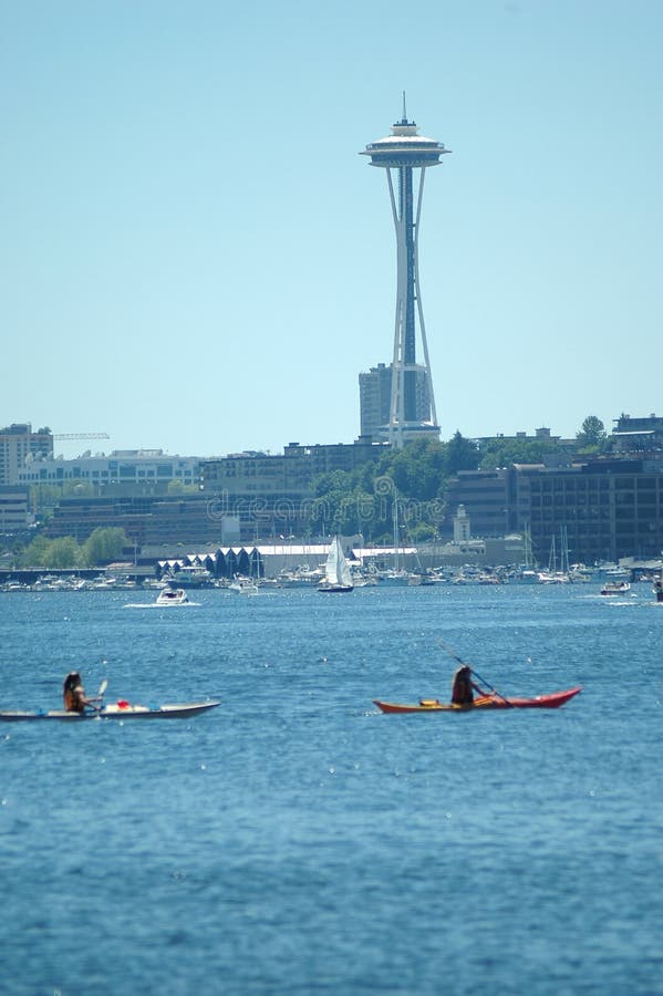 Kayaking in Puget Sound. stock image. Image of washington - 1715189