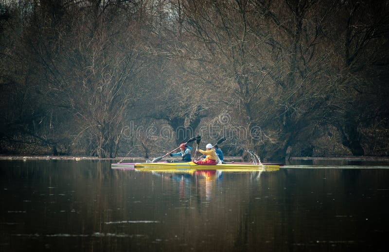 Kayaking on the river stock photo. Image of kayaing, lake - 23813308