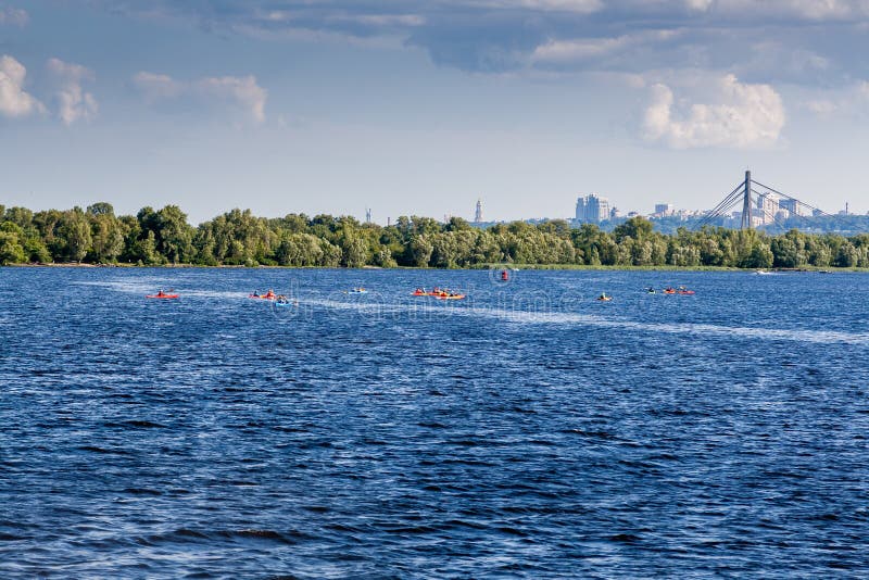 Kayaking on the River in Clear Weather Editorial Photography - Image of ...