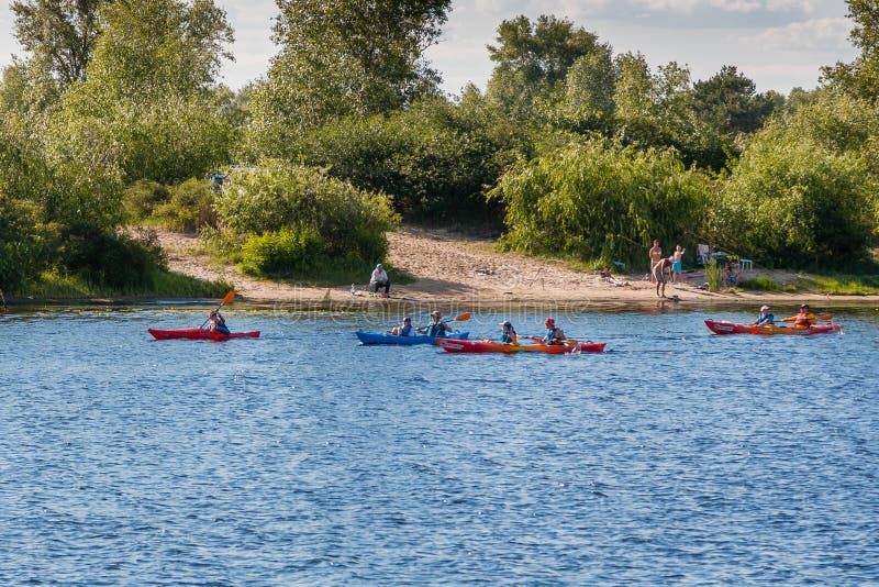 Kayaking on Crescent Lake stock photo. Image of people - 36301296