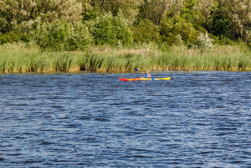 Kayaking on the River in Clear Weather Editorial Stock Image - Image of ...