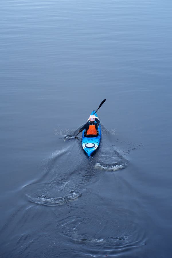 Kayaking on the River, Rear View11 Stock Image - Image of adverse ...
