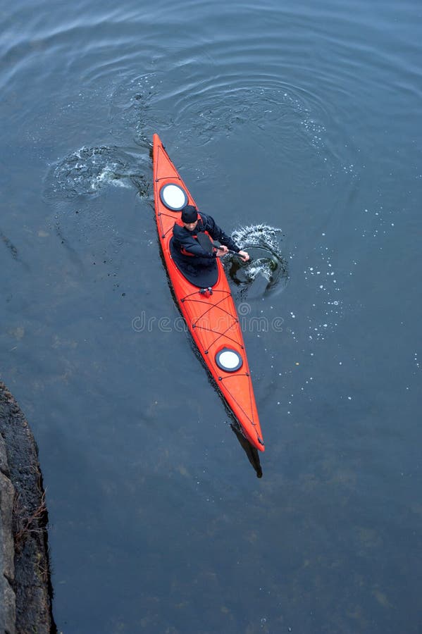 Kayaking on the River, View from Above02 Stock Image - Image of leisure ...