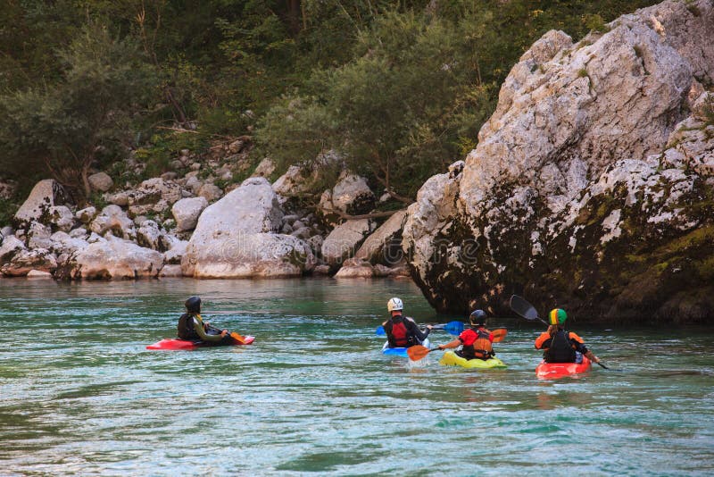 Kayaking on the Soca River, Slovenia Editorial Stock Image - Image of ...
