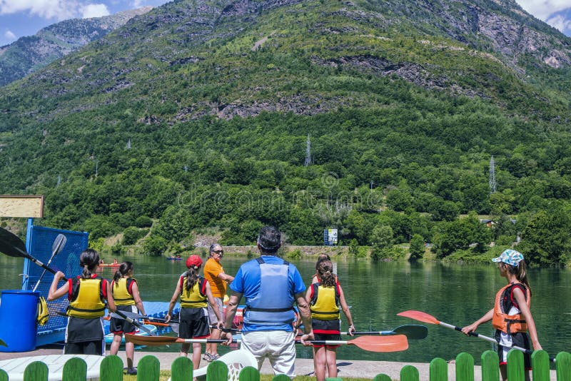 Kayaking Students on Lake Huesca, Spain Editorial Photography - Image ...