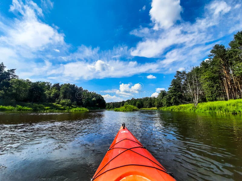 Kayaking in summer stock photo. Image of river, rowing - 191089636