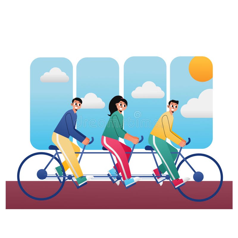Cycling Teamwork: Unity and Strategy on Two Wheels Stock Vector ...