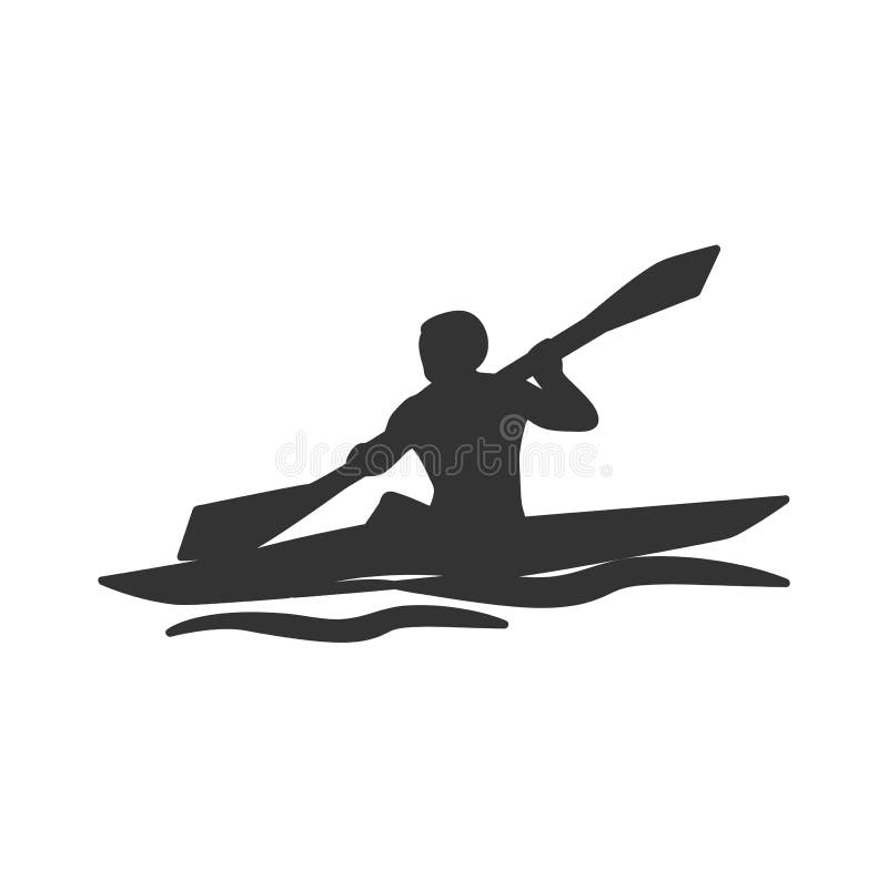 Kayaking Silhouette. Kayaking Simple Isolated Icon Stock Vector ...