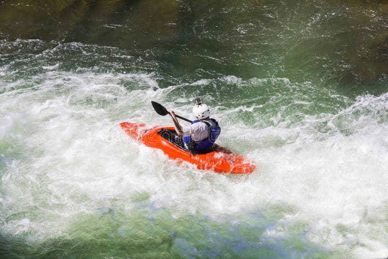 Kayaking in white water stock image. Image of rowing - 72194793