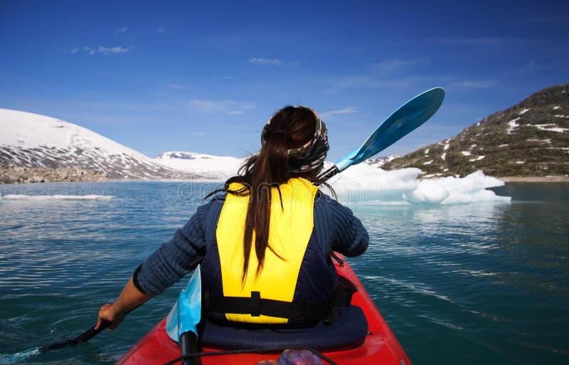 Kayaking woman stock image. Image of mutliracial, lake - 7051981