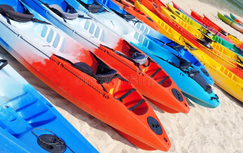Kayaks stock image. Image of blue, coastline, outdoors - 19606719