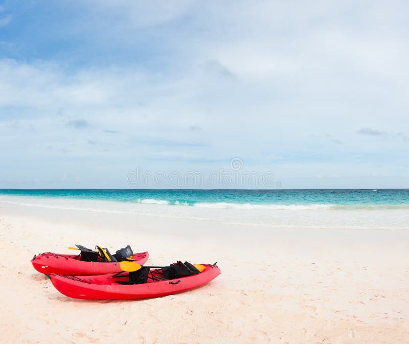 Kayaks at beach stock image. Image of tropical, tropic - 42904117